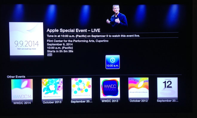Apple TV special events channel launches hours ahead of 'iPhone 6 ...