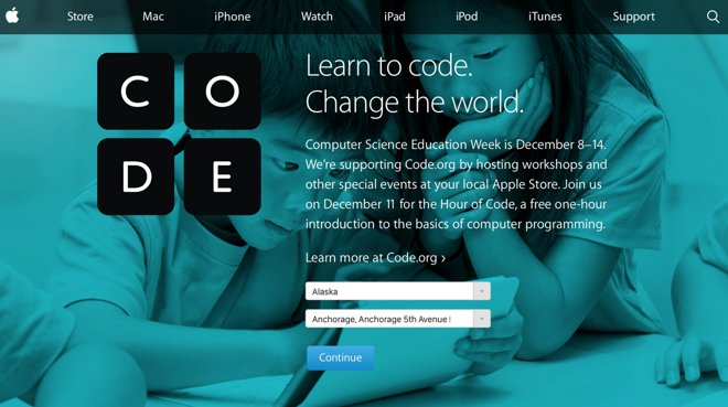 Apple to host 'Hour of Code' at retail stores worldwide in December ...