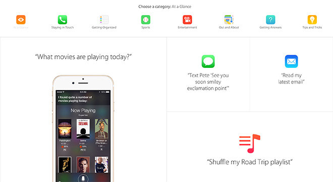Apple revamps Siri informational webpage with example interactions ...