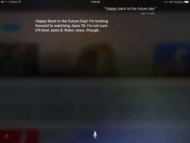 Apple updates Siri with quips about 'Back to the Future Day' | AppleInsider