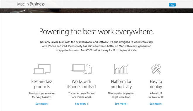 Apple rolls out revamped Mac in Business webpage with focus on success ...