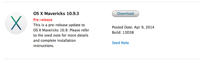 Apple issues sixth OS X 10.9.3 Mavericks seed to developers with minor ...