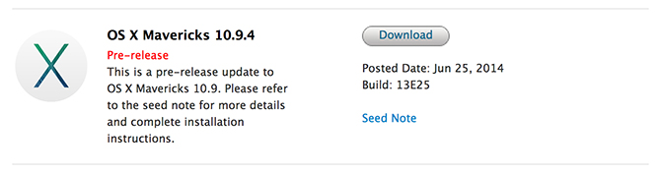 Apple issues OS X 10.9.4 Mavericks beta to developers with bug fixes ... Apple issues OS X 10.9.4 Mavericks beta to developers with bug fixes ...