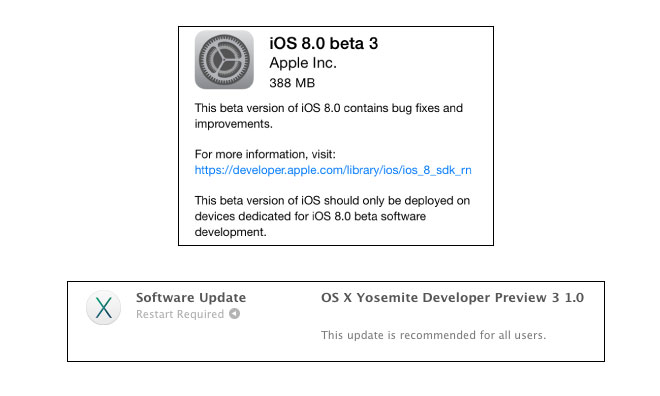 Apple provides developers with third beta releases of iOS 8, OS X Yosemite [u] | AppleInsider