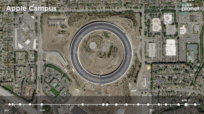 Satellite footage condenses two years of Apple Park construction into ...