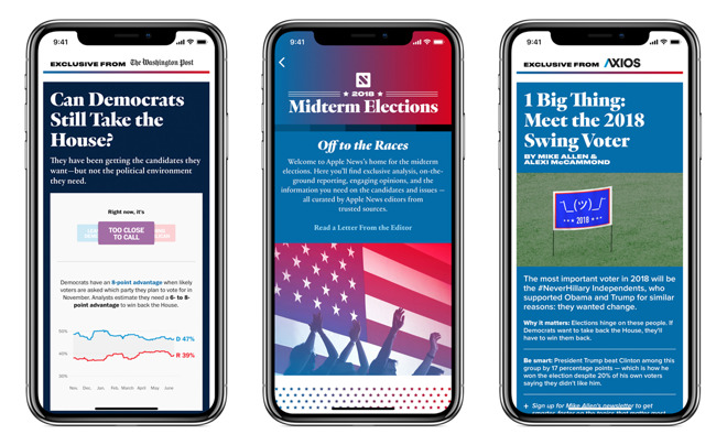 Apple News gains 2018 Midterm Elections section