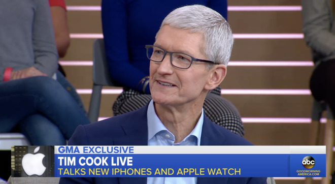 Tim Cook talks iPhone XS, Apple Watch, China tariffs on 'Good Morning ...