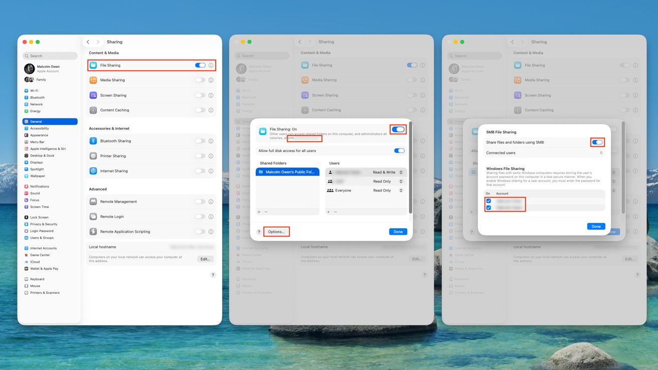 How to network share macOS files to Windows