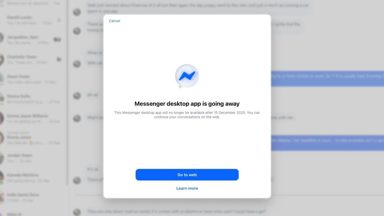 Facebook Messenger for macOS departs the desktop
