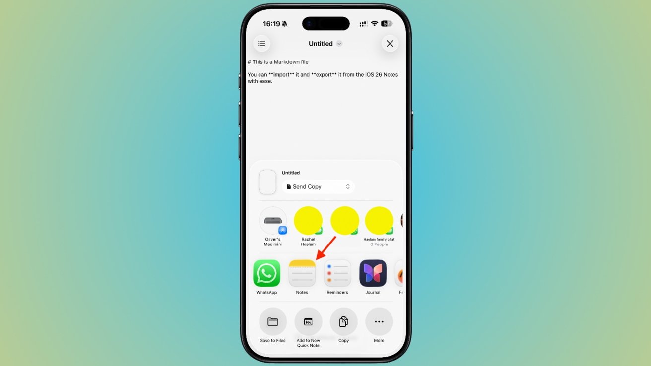 How to import & export Markdown with Apple Notes in iOS 26